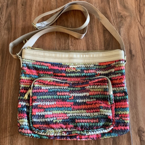 Bags | Kipling Colorful Basket Weave Crossbody Bag | Poshmark